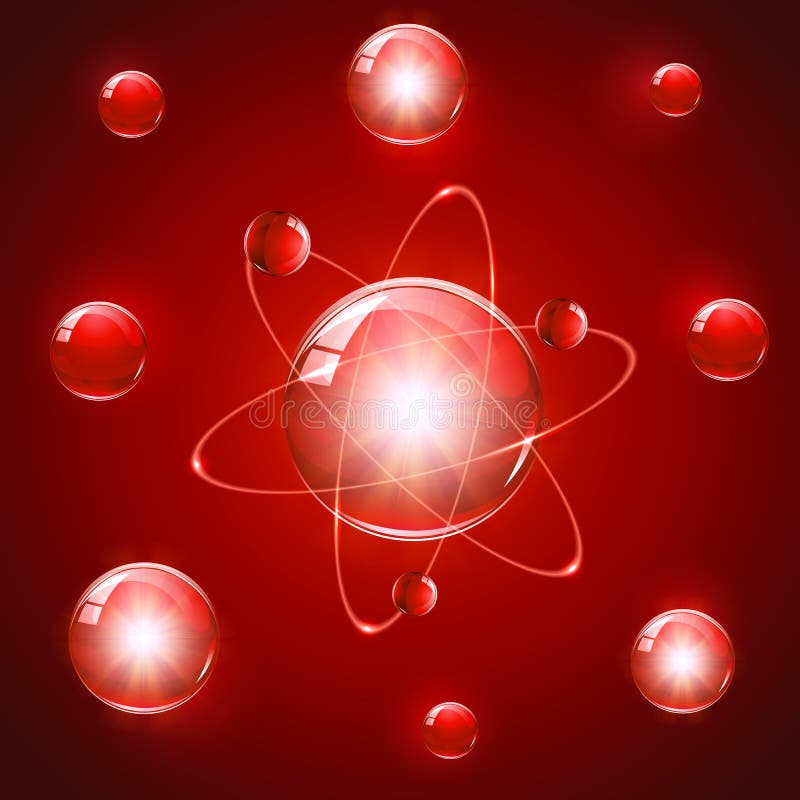 Red atom background stock illustration. Illustration of digital - 16169753
