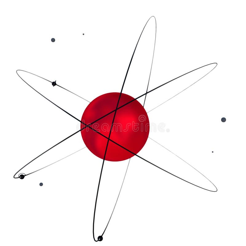 Atom Red Isolated 3d Rendering Stock Illustration - Illustration of ...