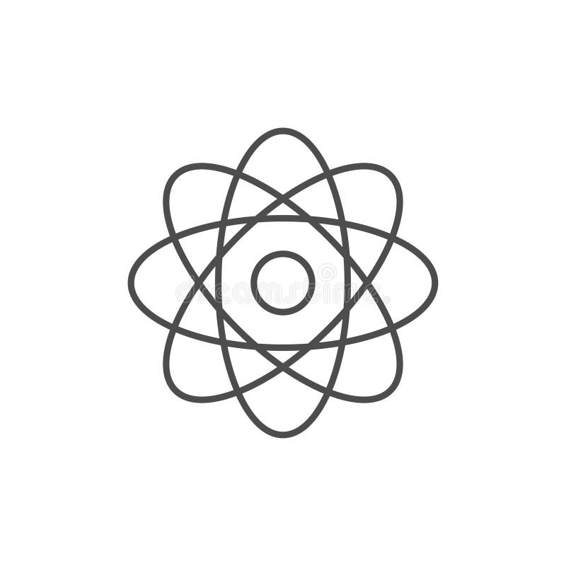 Atom Related Vector Linear Icon Stock Vector - Illustration of white ...