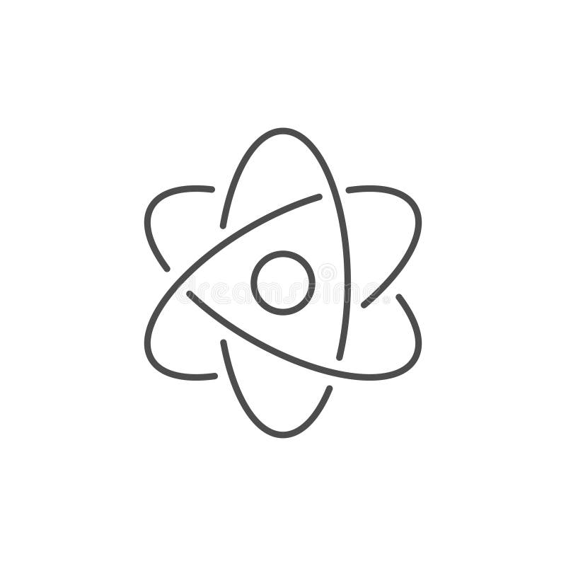 Atom Related Vector Linear Icon Stock Vector - Illustration of atomic ...