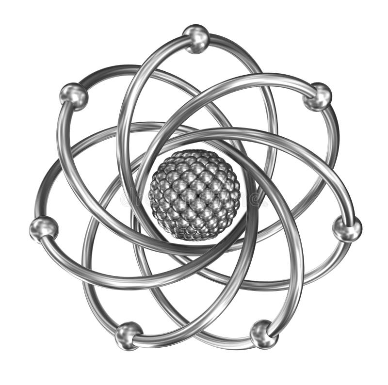 Atom - Relistic Model from Steel Over White Stock Illustration ...