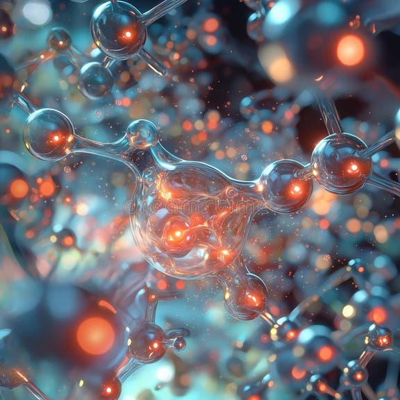 Atom with Rotating Electrons, Energy and Matter Concept Background ...