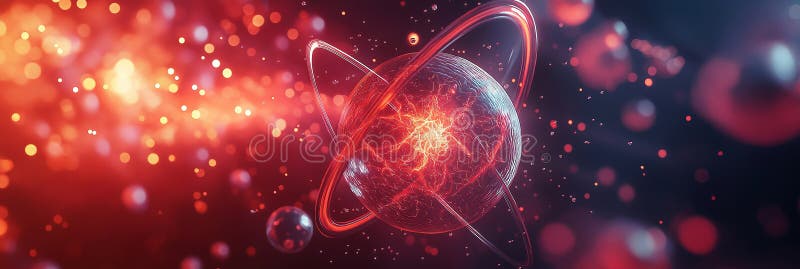 Atom with Rotating Electrons, Energy and Matter Concept Background ...