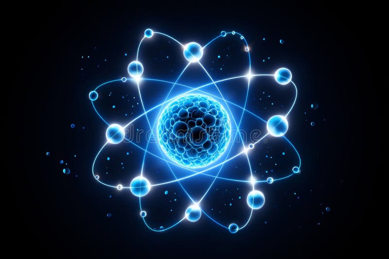 Atom with Rotating Electrons, Energy and Matter Concept Background ...