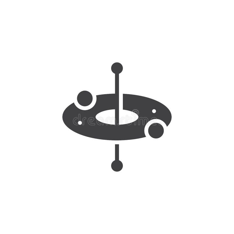 Atom Round Structure Filled Outline Icon Stock Vector - Illustration of ...