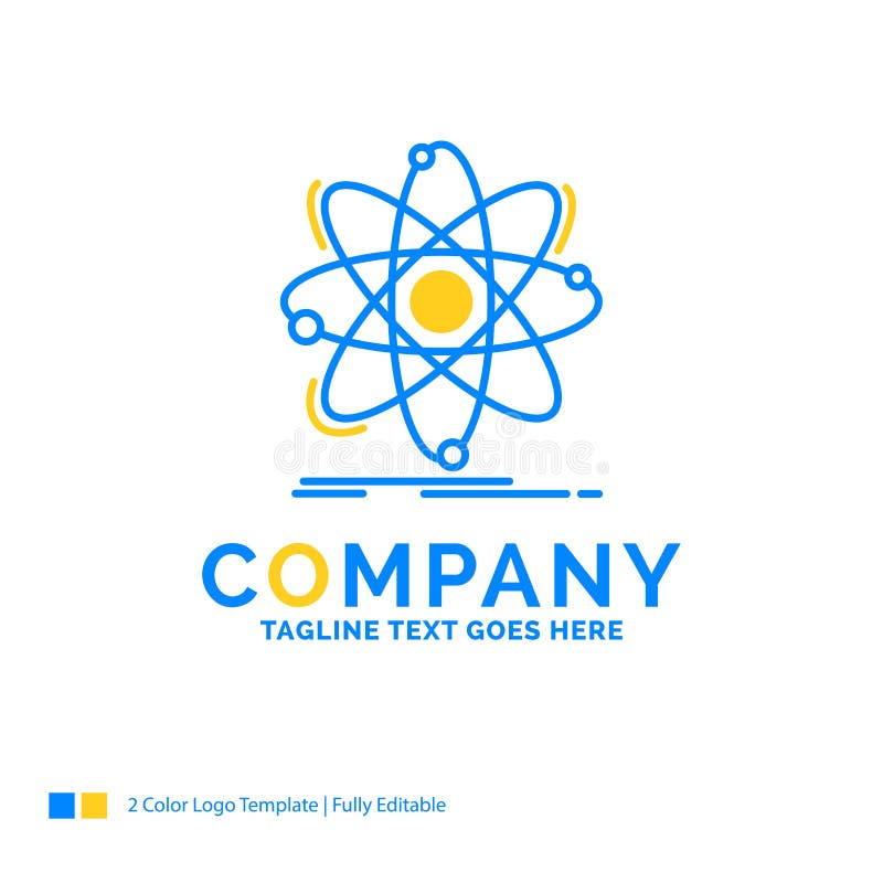 Atom, Science, Chemistry, Physics, Nuclear Blue Yellow Business Stock ...