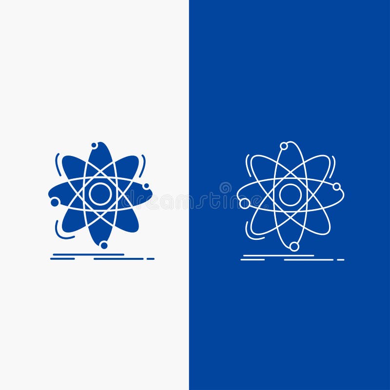 Atom, Science, Chemistry, Physics, Nuclear Line and Glyph Web Button in ...