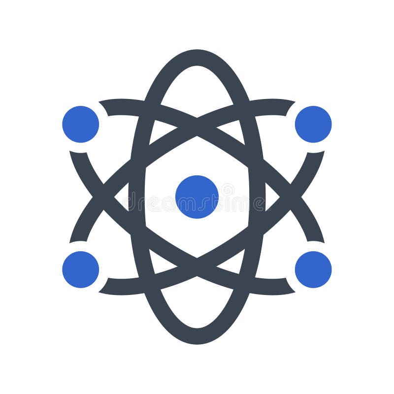 Atom, Science, Chemistry, Physics, Nuclear Flat Color Icon Vector Stock ...