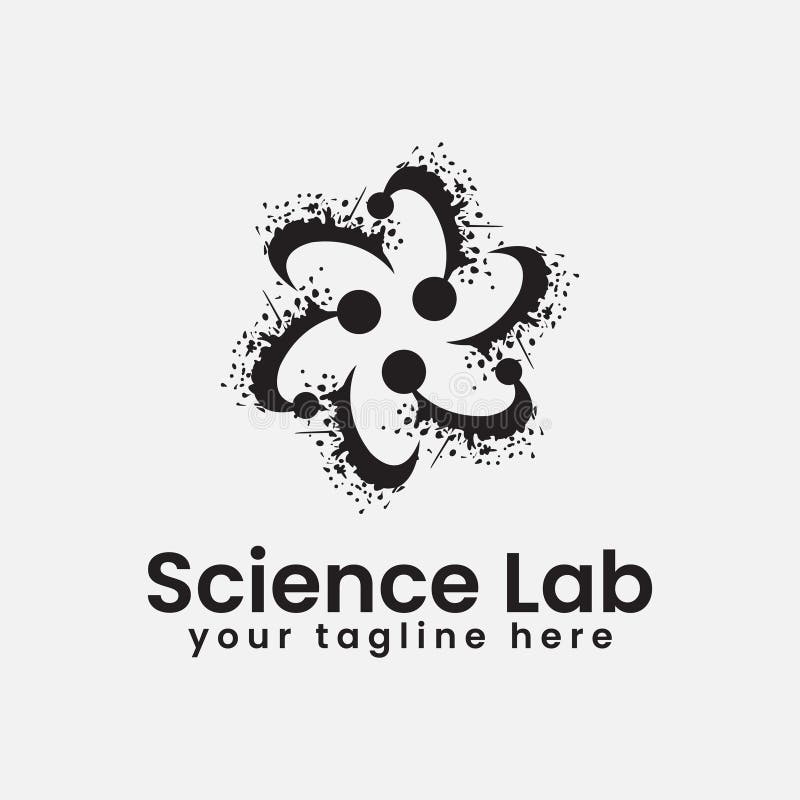 Atom Science Logo Icon Template with Laboratory Vector Illustration ...