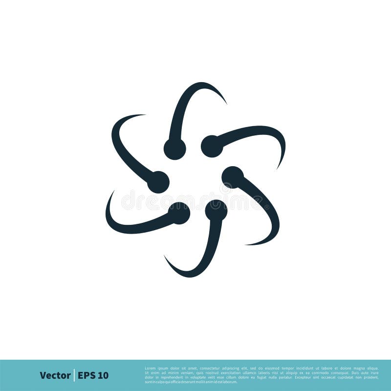 Atom Science Star Shape Swoosh Icon Vector Logo Template Illustration ...