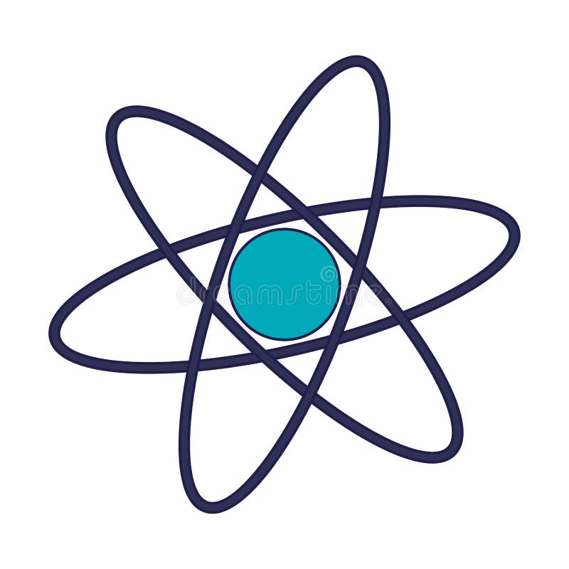 Atom Science Symbol Isolated in Black and White Stock Vector ...