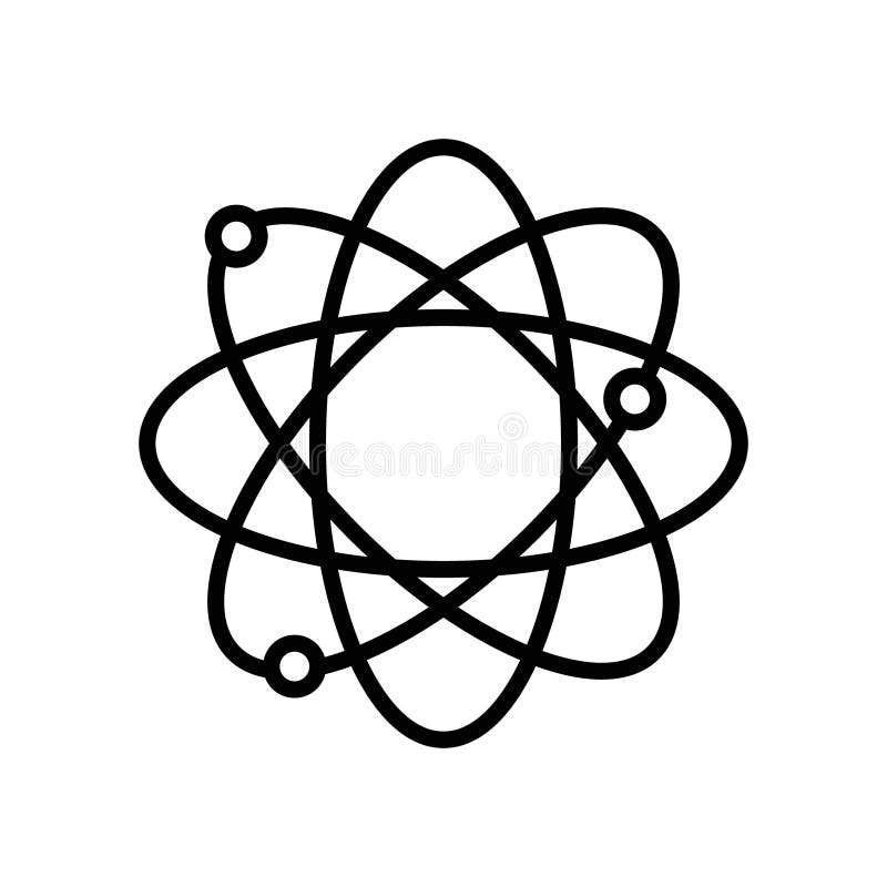 Atom Scientific Icon Linear Logo Mark in Black and White Stock Vector ...