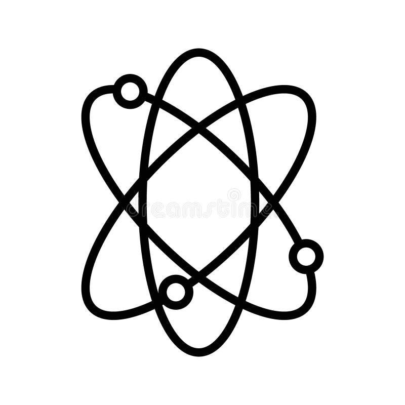 Atom Scientific Linear Logo Mark in Black and White Stock Vector ...