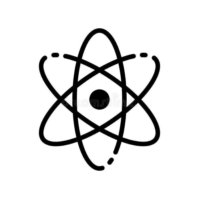 Atom Silhouette Icon. Scientific Atom Symbol. Sign of Education and ...
