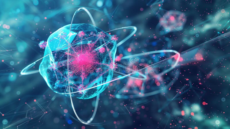 Atomic Structure. Futuristic Concept on the Topic of Nanotechnology in ...