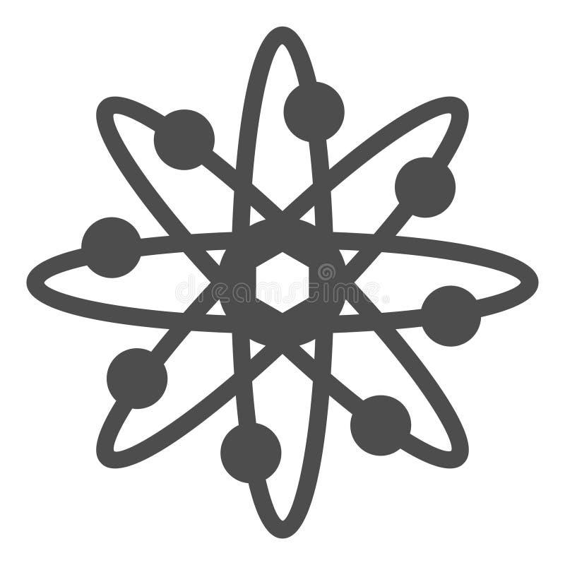 Atom Solid Icon, Physics Science Concept. Vector Graphics Stock Vector ...
