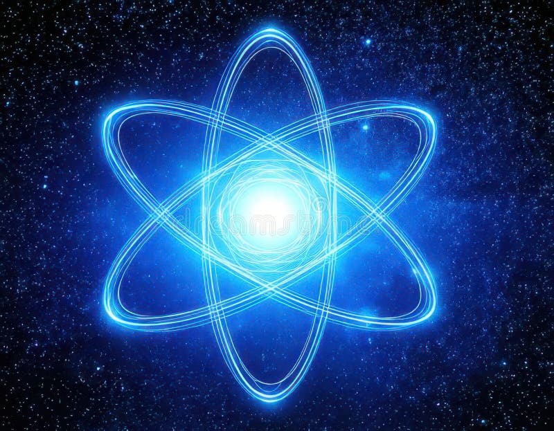 Atom Space Science Abstract Background Illustration of Atomic Model ...