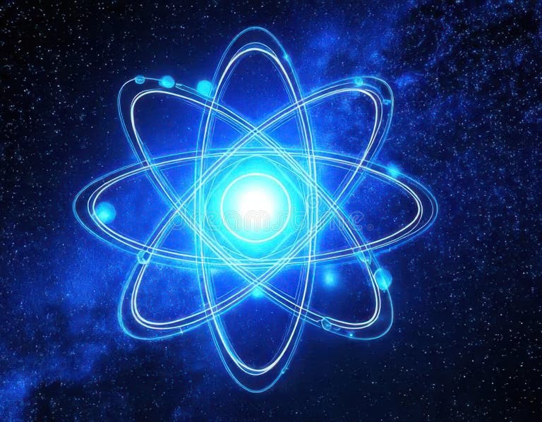 Atom Space Science Abstract Background Illustration of Atomic Model ...