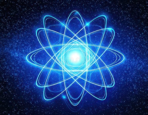 Atom Space Science Abstract Background Illustration of Atomic Model ...