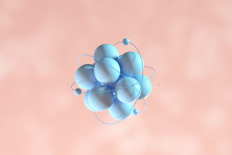 Atom Spheres with Pink Organic Background, 3d Rendering Stock ...