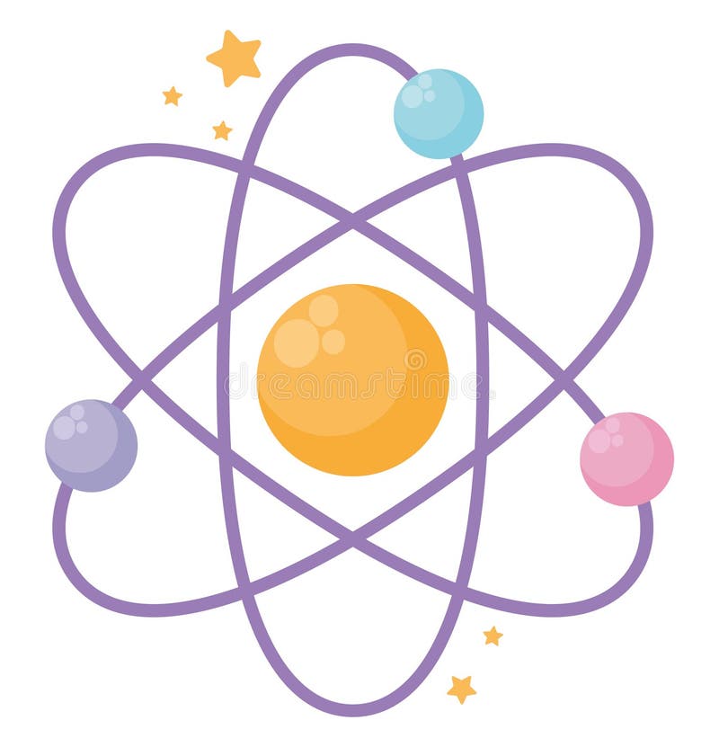 Atom with stars stock vector. Illustration of design - 272026824