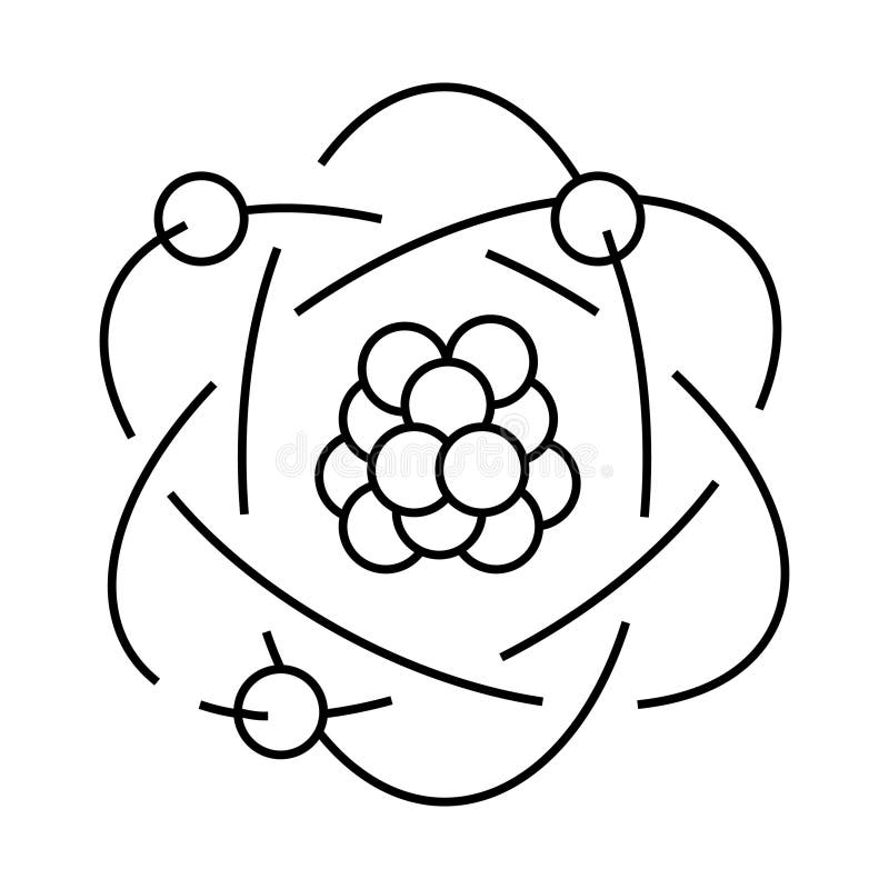 Atom Stem Line Icon Vector Illustration Stock Vector - Illustration of ...