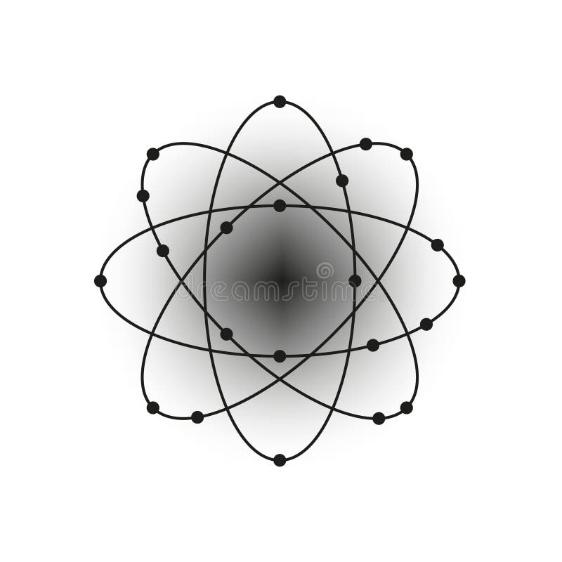 Atom Structure Icon. Scientific Orbit Shape. Molecular Energy Symbol ...