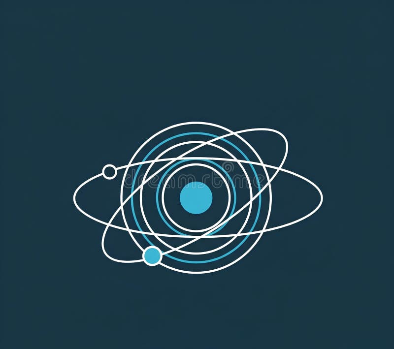 Atom Structure Illustration on Dark Background Stock Illustration ...