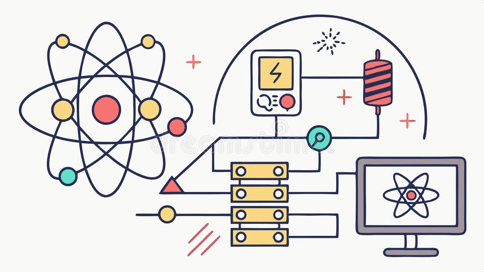 Atom Structure Illustration, Physics and Science Concept Vector Design ...