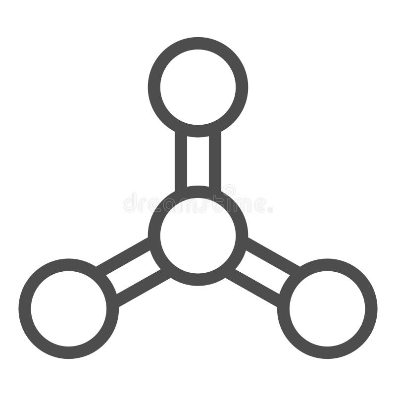 Atom Structure Line Icon, Physics Concept. Vector Graphics. Proton ...