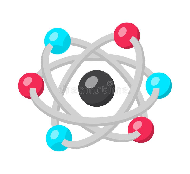 Atom Structure Model Flat Vector Illustration Stock Vector