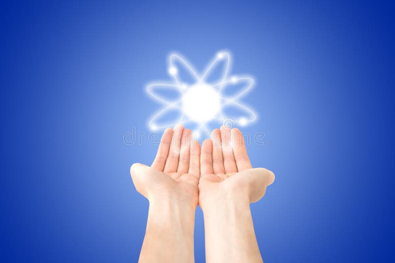 Atom Structure Model in Hands Stock Image - Image of neutron, education ...