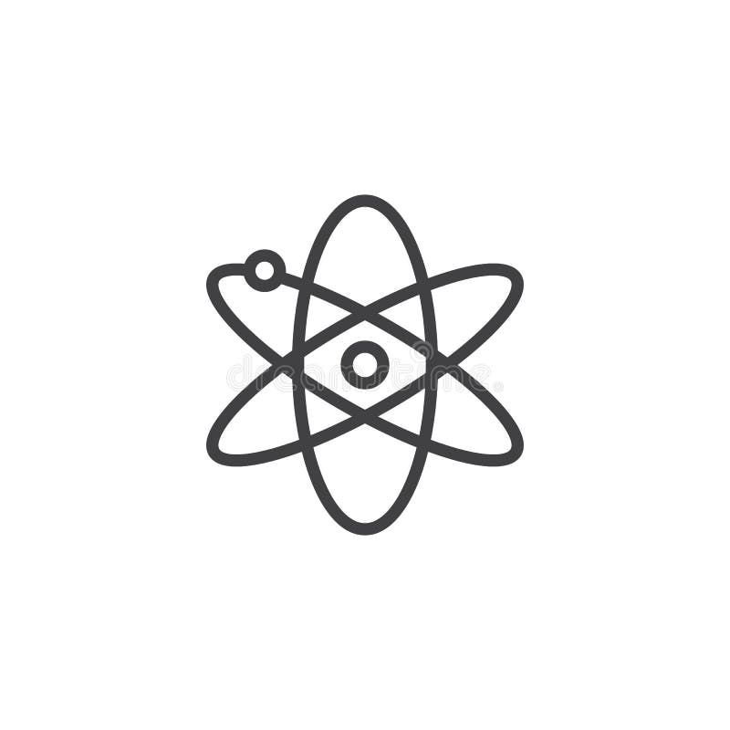 Atom Structure Outline Icon Stock Vector - Illustration of perfect ...