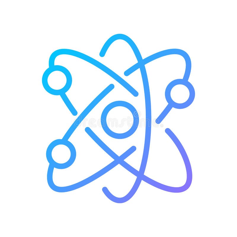 Atom Structure Pixel Perfect Gradient Linear Vector Icon Stock Vector ...