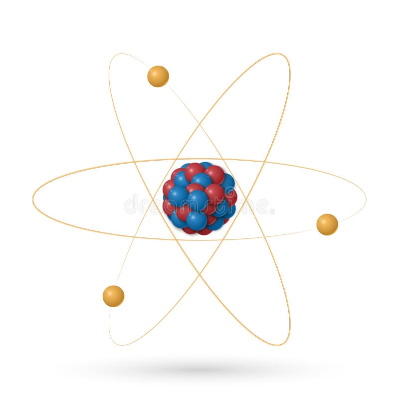 Atom Structure, Protons, Neutrons and Electrons Orbiting the Nucleus ...