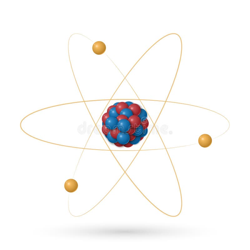 Atom Structure, Protons, Neutrons and Electrons Orbiting the Nucleus ...