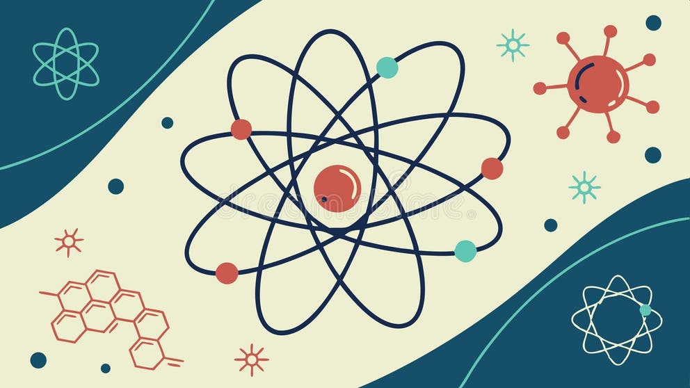 Atom Structure Science, Physics Model and Atomic Particles Vector ...