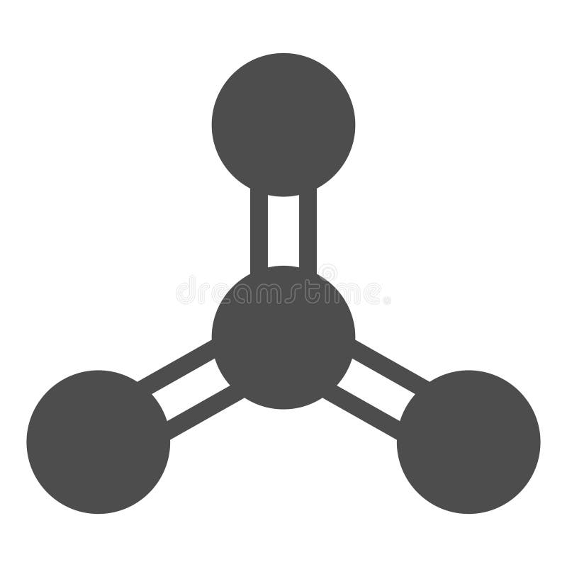 Atom Structure Solid Icon, Physics Concept. Vector Graphics. Proton ...