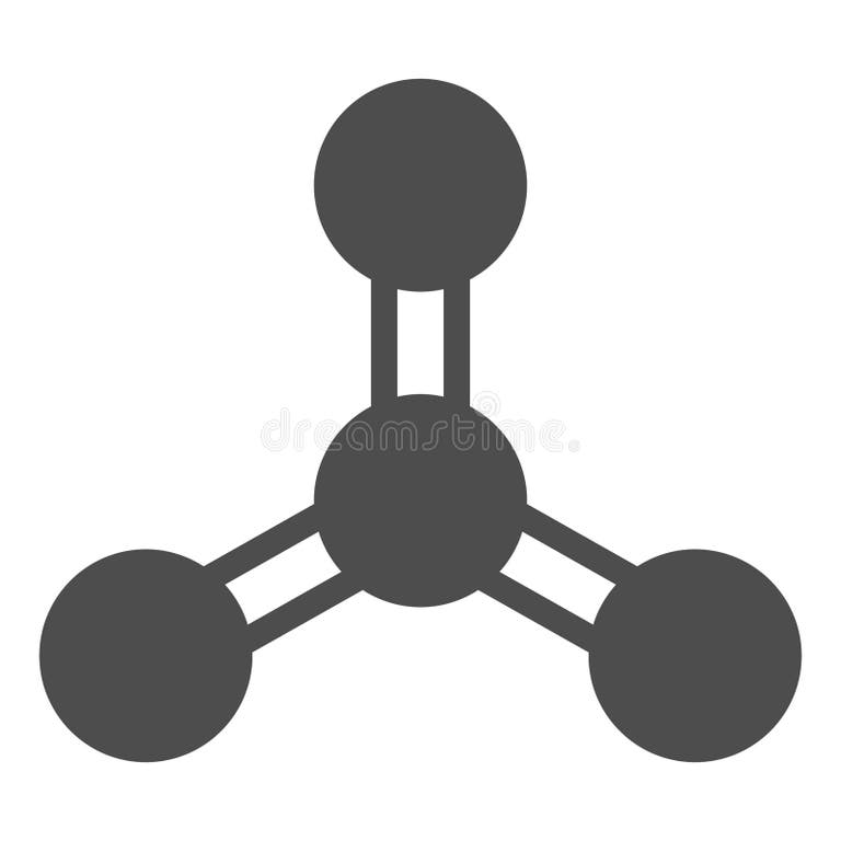 Atom Structure Solid Icon, Physics Concept. Vector Graphics. Proton ...