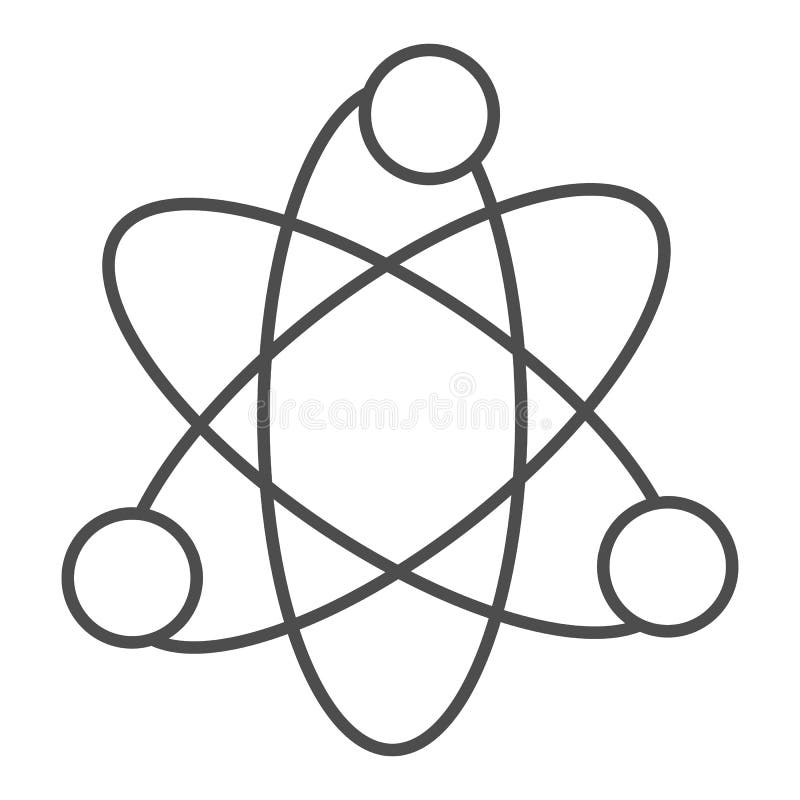 Atom Structure Thin Line Icon. Corpuscle or Nuclear Model Symbol ...
