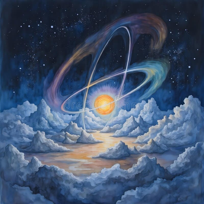 Atom Sun and Aurora Borealis Exploring Energy, Molecular Particles, and ...