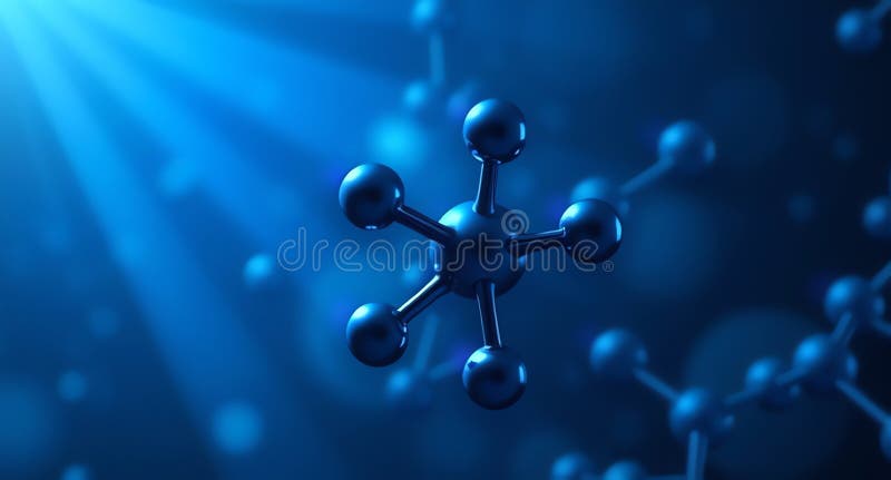 Atom Symbol with Blue Background Stock Photo - Image of symbol, blue ...