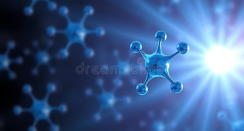 Atom Symbol at Dark Blue Background Stock Image - Image of background ...