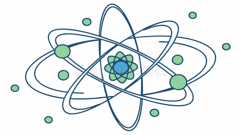 An Atom Symbol with Electrons Orbiting a Nucleus Icon, Vector Design ...