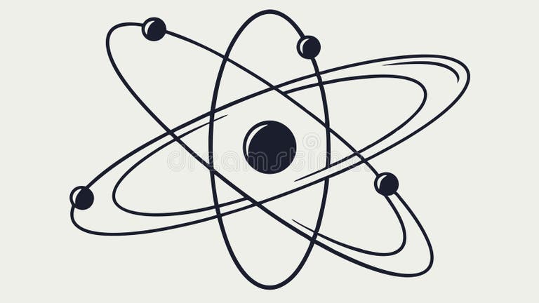 Atom Symbol with Electrons Orbiting a Nucleus Simple Vector Icon ...
