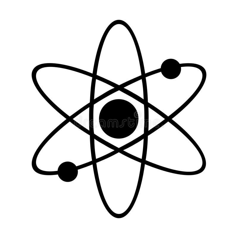 Atom Symbol Icon. Black Electron Structure. Science Vector Outline ...
