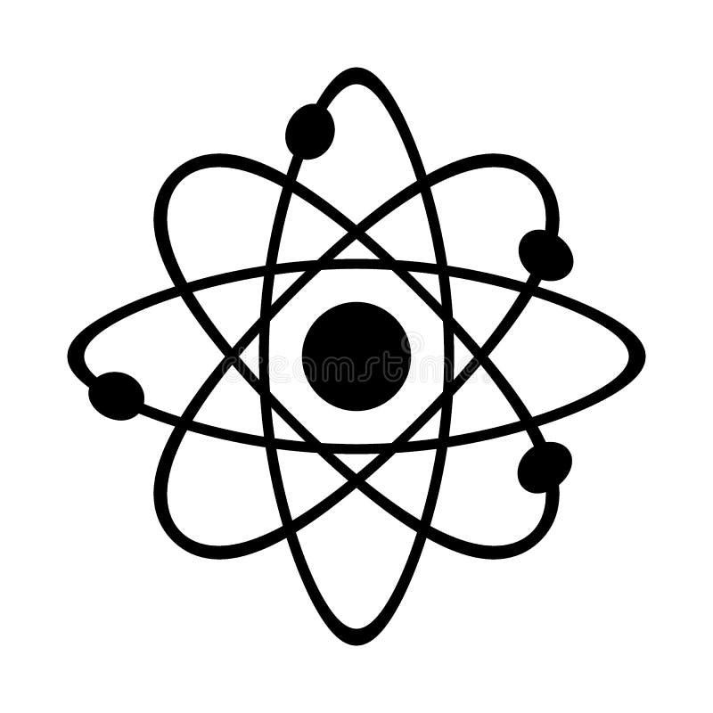 Atom symbol icon. stock illustration. Illustration of fission - 187599275