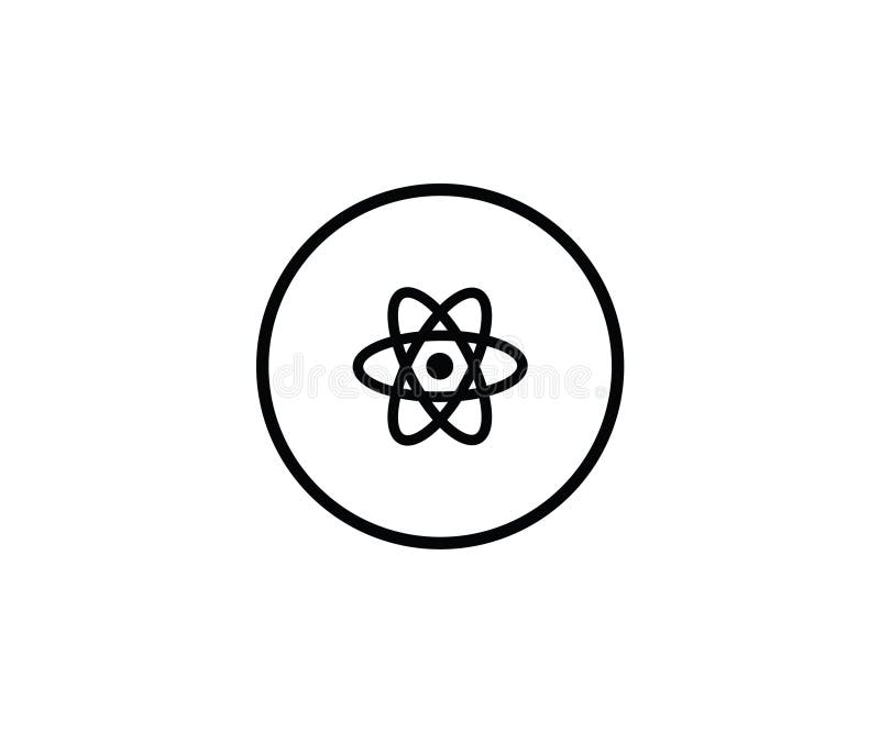 Atom Symbol Science Icon Nuclear Stock Vector - Illustration of ...