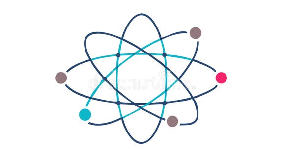 Atom Symbol with Orbiting Electrons Icon, Vector Design Generative AI ...