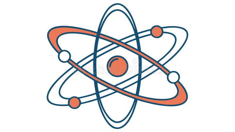 An Atom Symbol with Orbiting Electrons. a Science and Physics Vector Icon, Vector Design ...